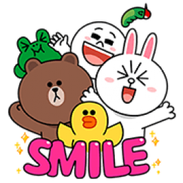 Smile With The LINE Characters LINE WhatsApp Sticker GIF PNG