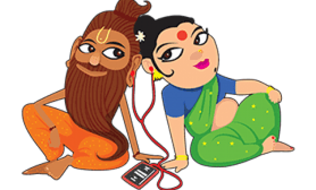 Babaji And Bai LINE WhatsApp Sticker GIF PNG