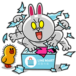 LINE MART Let's Shop! LINE WhatsApp Sticker GIF PNG