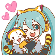 Hatsune Miku × Rascal LINE WhatsApp Sticker GIF PNG