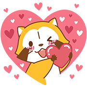 LOVE ☆ RASCAL And Friends LINE WhatsApp Sticker GIF PNG