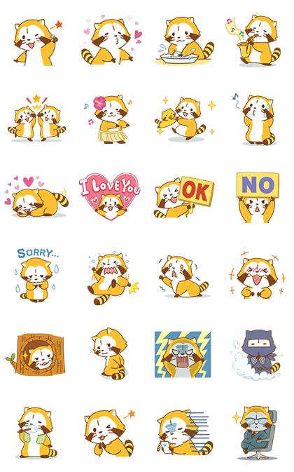 Happy ☆ RASCAL Animated Stickers LINE WhatsApp Sticker GIF PNG