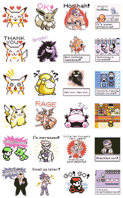 Pokémon Pixel Artwork And Sounds! LINE WhatsApp Sticker GIF PNG