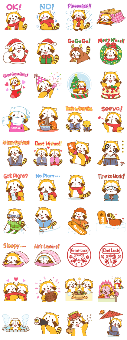 WINTER ☆ RASCAL LINE WhatsApp Sticker GIF PNG