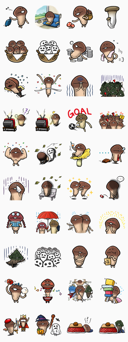Nameko’s Harvest Festival LINE WhatsApp Sticker GIF PNG
