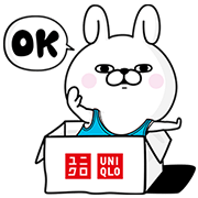Rabbit 100% × UNIQLO LINE WhatsApp Sticker GIF PNG