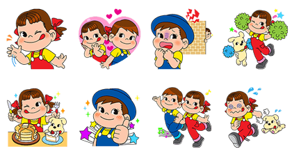 LINE RUSH × Peko-chan LINE WhatsApp Sticker GIF PNG