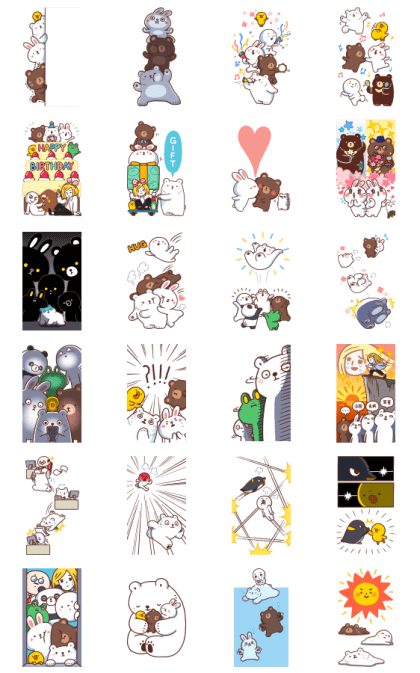 Bac Bac Diary × BROWN & FRIENDS Stickers [BIG] LINE WhatsApp Sticker ...