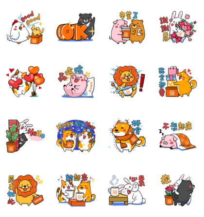 Buy123 TW ╳ The Fat Family LINE WhatsApp Sticker GIF PNG