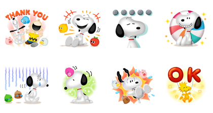 LINE Bubble 2 × Snoopy LINE WhatsApp Sticker GIF PNG